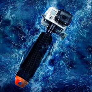 Waterproof Floating Hand Grip Compatible with GoPro Hero 11 10 9 8 7 6 5 4 3 3+ 2 1 Session Black Silver Camera Handler & Handle Mount Accessories Kit for Water Sport and Action Cameras (Orange)