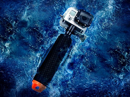 Waterproof Floating Hand Grip Compatible with GoPro Hero 11 10 9 8 7 6 5 4 3 3+ 2 1 Session Black Silver Camera Handler & Handle Mount Accessories Kit for Water Sport and Action Cameras (Orange)