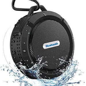 Mini Shower Speakers, IP65 Waterproof Bluetooth Portable Speakers and True Wireless Stereo and Dsp Technology, 6 Hours Playback and Microsd Card, Internal Microphone, Suction Cup, for Pool, Beach