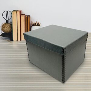 Lineco, Blue/Gray Record Storage Box 12"x15"x10". Archival Acid Free with Metal Edge. Protection from Dust, Light, & Debris. Store & Protect Documents, Files, Prints, 1 Pack