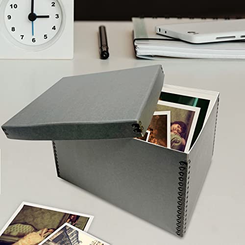 Lineco, Blue/Gray Record Storage Box 12"x15"x10". Archival Acid Free with Metal Edge. Protection from Dust, Light, & Debris. Store & Protect Documents, Files, Prints, 1 Pack