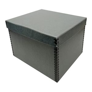 Lineco, Blue/Gray Record Storage Box 12"x15"x10". Archival Acid Free with Metal Edge. Protection from Dust, Light, & Debris. Store & Protect Documents, Files, Prints, 1 Pack