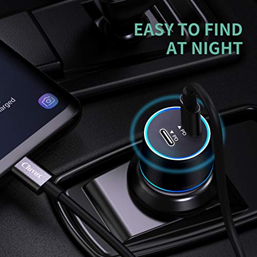 20W Dual USB C Fast Car Charger, Cluvox Type C Automobile Charger Compatible for iPhone 13/12 Pro/Max/Mini/14 Plus/11/X/XS/XR/8/Plus, Galaxy S21/S20, Pixel, iPad Pro Cigarette USB Charger Adapter