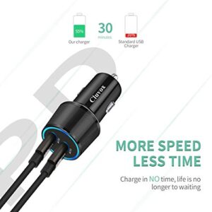 20W Dual USB C Fast Car Charger, Cluvox Type C Automobile Charger Compatible for iPhone 13/12 Pro/Max/Mini/14 Plus/11/X/XS/XR/8/Plus, Galaxy S21/S20, Pixel, iPad Pro Cigarette USB Charger Adapter