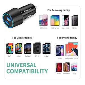 20W Dual USB C Fast Car Charger, Cluvox Type C Automobile Charger Compatible for iPhone 13/12 Pro/Max/Mini/14 Plus/11/X/XS/XR/8/Plus, Galaxy S21/S20, Pixel, iPad Pro Cigarette USB Charger Adapter