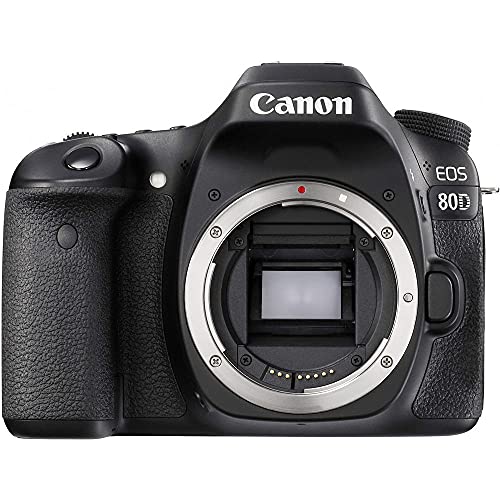 Canon EOS 80D DSLR Camera (Body Only) (1263C004), 64GB Card, Case, Corel Photo Software, LPE6 Battery, Card Reader, Flex Tripod, HDMI Cable, Hand Strap + More (Renewed)