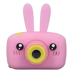 Jeanoko Kids Camera, Children Photo Camera Protective Case Portable GC0308 Sensor MP3 Function for Fun(Pink)