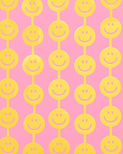 xo, Fetti Smiley Foil Curtain Party Decorations - Set of 2 | Happy Pastel Birthday Party Decorations, Cute Bachelorette Party, Baby Shower, Yellow