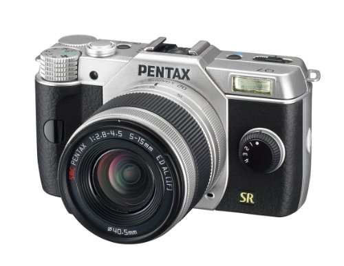 Pentax Q7 12.4MP Mirrorless Digital Camera with 02 Standard Zoom 5-15mm f2.8-4.5 and 06 Telephoto Zoom 15-45mm f2.8 Lenses (Silver)