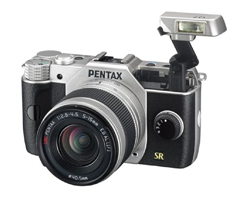 Pentax Q7 12.4MP Mirrorless Digital Camera with 02 Standard Zoom 5-15mm f2.8-4.5 and 06 Telephoto Zoom 15-45mm f2.8 Lenses (Silver)