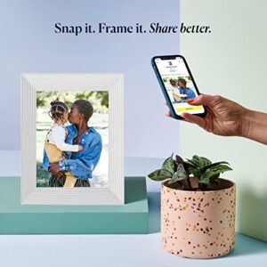 Aura Mason WiFi Digital Picture Frame, 9”, Add Photos with Aura App, Free Unlimited Storage - Wirecutter’s Pick for Best Digital Photo Frame 2022 – White Quartz