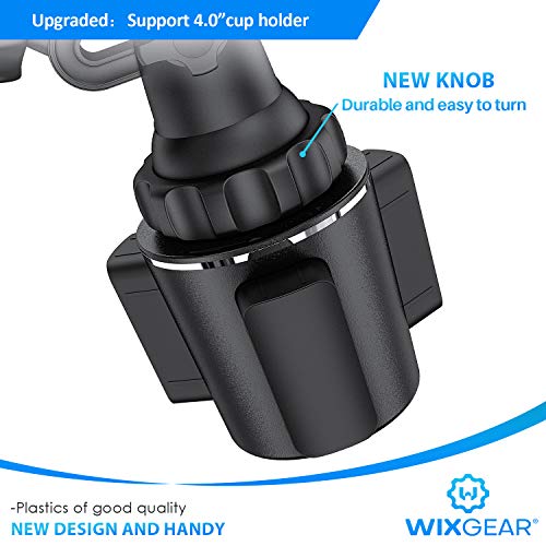 WixGear Cup Phone Holder, Car Cup Holder Phone Mount for Car with Adjustable Automobile Cup Holder Smart Phone Cradle Car Mount