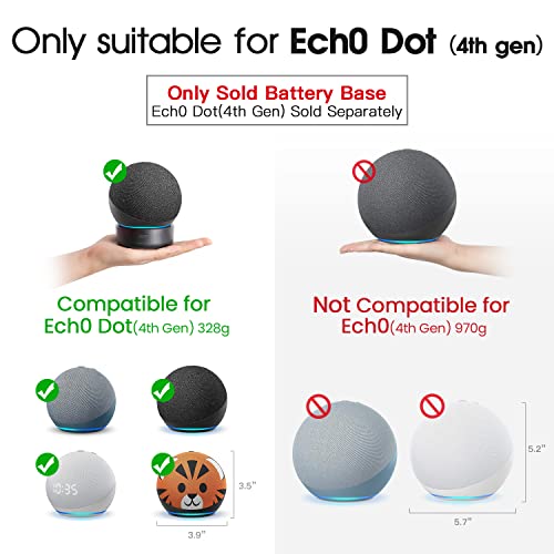 Echo Dot Battery Base for Echo Dot 4th Generation, GGMM D4 Portable Echo Battery Base, Echo Dot Stand Accessories, Blue (Not Include Dot 4 & Not Work with Dot 5)