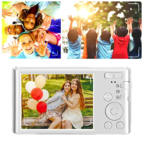 4K Digital Camera, Kids Selfie Camera 2.8 Inch Screen, 48MP Video Camera with 16X Digital Zoom for Teens Beginners, Image Stabilization, 256GB Expansion, Christmas Birthday Gifts (Silver)