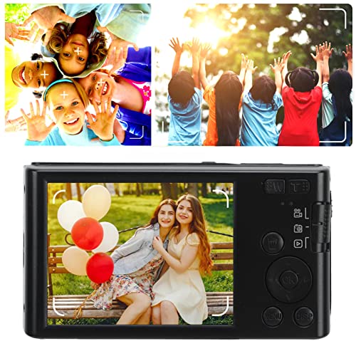 4K Digital Camera, Kids Selfie Camera 2.8 Inch Screen, 48MP Video Camera with 16X Digital Zoom for Teens Beginners, Image Stabilization, 256GB Expansion, Christmas Birthday Gifts (Black)