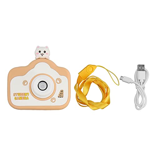 Toddler Camera, Cute Cartoon A Variety of Filters USB Rechargeable 40MP HD Small Digital Camera Khaki with Lanyard for Children