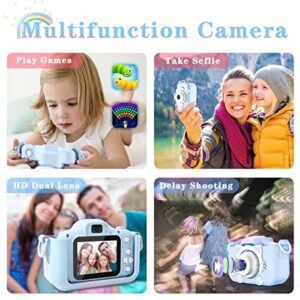 Kids Camera Toy USB Rechargeable HD Kids Camera with 400mAh Battery and 2 Inch LCD Screen Multifunctional Mini Children Video Camera with 6 Filter Effects for 3-8 Years Old Boys Girls(Blue)