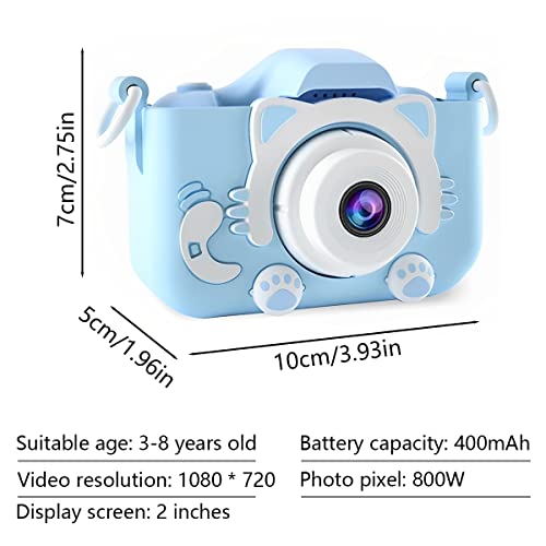 Kids Camera Toy USB Rechargeable HD Kids Camera with 400mAh Battery and 2 Inch LCD Screen Multifunctional Mini Children Video Camera with 6 Filter Effects for 3-8 Years Old Boys Girls(Blue)