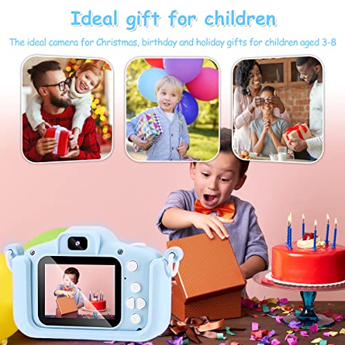 Kids Camera Toy USB Rechargeable HD Kids Camera with 400mAh Battery and 2 Inch LCD Screen Multifunctional Mini Children Video Camera with 6 Filter Effects for 3-8 Years Old Boys Girls(Blue)