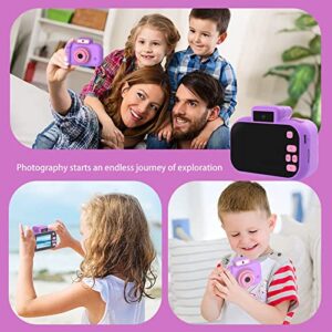 Kids Camera, Gifts for Boys, Girls of Age 3-9, 1080P HD Digital Video Cameras for Toddler, 48MP high Definition Digital Camera, 32GB SD Card,Video And Games, With Flashlight, 800mah Battery (Purple)