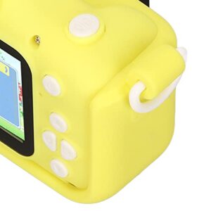 Kids Digital Camera with 32GB SD Card, Cute Compact Children Camera with 2in HD Screen, Portable Mini Child Cameras with 28 Fun Frames, Filters and Strap for 3‑10 Years Old Kids(Yellow+SD Card)