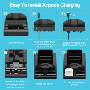 OTESS Charging Station for Multiple Devices, 7 Port 50W Fast Charging Station for Apple iPhone iPad Cell Phone Tablets and Other Electronics (6 Cables Included)