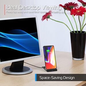 tzumi Multi-Angle Folding Desktop Wireless Charging Pad– Qi Fast Wireless Charger for iPhone X, iPhone 8 and 8+ and Android Qi Devices with Dual Coils. Charges w/USB Cable, AC Adapter Not Included.