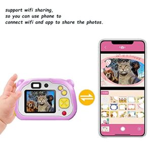 01 02 015 Children Camera, Children Camera with a USB Cable Kid Camera, Children's Digital Camera WiFi Camera for Christmas Kids(Pink)