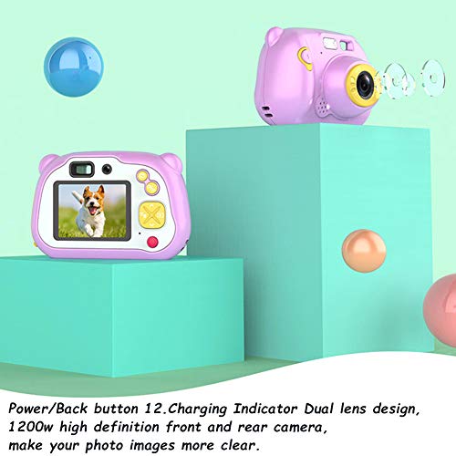 01 02 015 Children Camera, Children Camera with a USB Cable Kid Camera, Children's Digital Camera WiFi Camera for Christmas Kids(Pink)