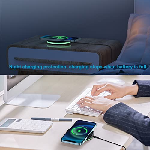 15W Wireless Charger Fast Charging Pad Compatible Samsung Galaxy S23 S22 S21 S20 Ultra 5G FE S10 S9 S8 S7 S6, Note 20 10 9 8, Z Fold4/3/2, Z Flip4/3, Google Pixel 7 Pro 6 5 4 3 XL, iPhone 14 13 12 11