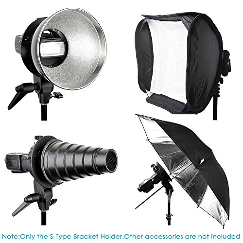 Neewer S-Type Bracket Holder with Bowens Mount for Speedlite Flash Snoot Softbox Beauty dish Reflector Umbrella