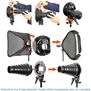 Neewer S-Type Bracket Holder with Bowens Mount for Speedlite Flash Snoot Softbox Beauty dish Reflector Umbrella