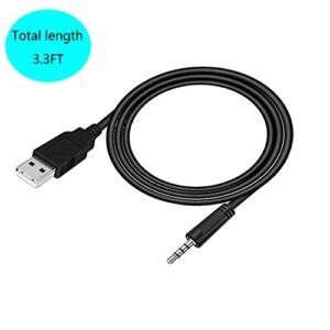 3.5mm Male AUX Audio Jack to USB 2.0 Male Charge Cable Adapter Headphone to USB Cord for Any Other Device with 3.5mm Port(3.3FT Black)