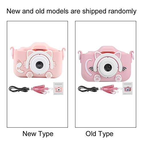 PUSOKEI Children Camera, 2400W Pixels Cartoon Digital DV Kids Camera for Girls Toys, Children Digital Cameras Birthday Fun Camera for Children(Pink)