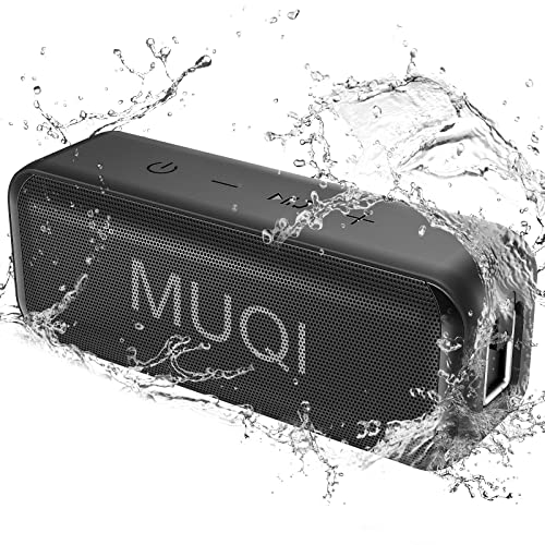 MUQI Bluetooth Speaker, Portable Bluetooth Speakers Wireless, IPX7 Waterproof Shower Speaker, 10W Loud Stereo Sound, 12H Playtime TWS Dual Pairing for Home Outdoors