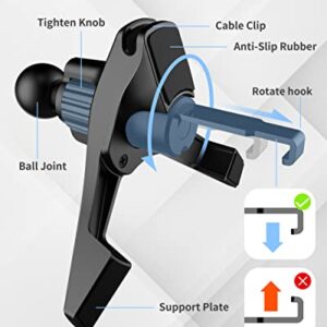 ZOOAUX Universal Air Vent Clip for Wireless Car Charger & Car Mount, Ultra Strong Anti-Shake Vent Grip for Most Car Phone Mount Holders with Joint Ball [Diameter 0.67 in (17mm)]