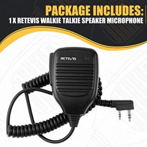 Retevis Shoulder Speaker Mic 2 Pin Walkie Talkie Speaker Microphone Compatible with Retevis H-777 RT21 RT22 RT68 RT86 RT85 RT22S RT19 RT17 Baofeng UV-5R UV-82 888S Arcshell AR-5 2 Way Radio(1 Pack)