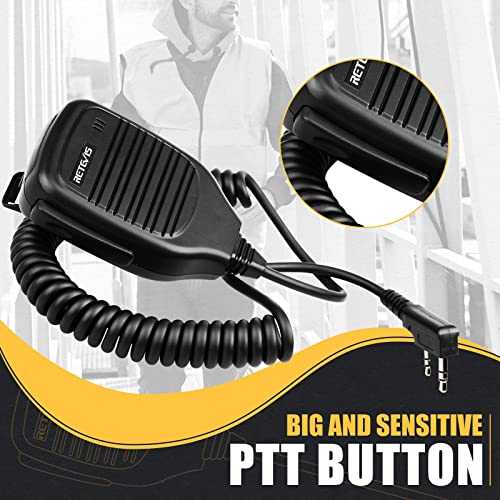 Retevis Shoulder Speaker Mic 2 Pin Walkie Talkie Speaker Microphone Compatible with Retevis H-777 RT21 RT22 RT68 RT86 RT85 RT22S RT19 RT17 Baofeng UV-5R UV-82 888S Arcshell AR-5 2 Way Radio(1 Pack)