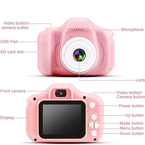 Ruiqas Camera Toy Dual Lens Selfie Camera 1080P HD Digital Video Camera with 32GB TF Card Birthday Gifts for