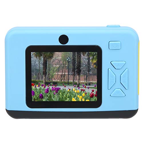 Mxzzand Portable High-Definition Children's Digital Camera Cute Front Rear Dual Cameras Selfie Camera Toy(Blue)