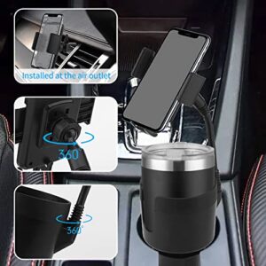 Car Cup Holder Phone Mount Adjustable Base with 360° Rotation Universal Multifunctional Drink Cup Holder Expander Cellphone Holder Adapter for Car Fits Any iPhone All Smartphones