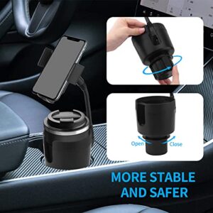 Car Cup Holder Phone Mount Adjustable Base with 360° Rotation Universal Multifunctional Drink Cup Holder Expander Cellphone Holder Adapter for Car Fits Any iPhone All Smartphones