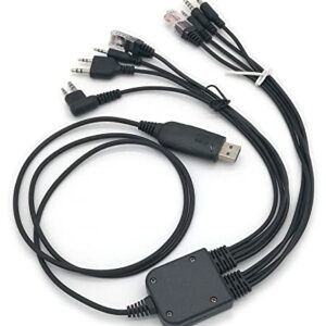 Fumei 8 in 1 Computer USB Programming Cable Compatible with Kenwood Motorola Yaesu Vertex Icom TYT HYT Handheld Radio and Mobile Radio