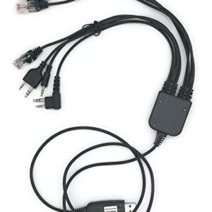 Fumei 8 in 1 Computer USB Programming Cable Compatible with Kenwood Motorola Yaesu Vertex Icom TYT HYT Handheld Radio and Mobile Radio