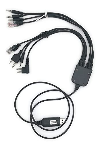 Fumei 8 in 1 Computer USB Programming Cable Compatible with Kenwood Motorola Yaesu Vertex Icom TYT HYT Handheld Radio and Mobile Radio