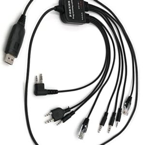 Fumei 8 in 1 Computer USB Programming Cable Compatible with Kenwood Motorola Yaesu Vertex Icom TYT HYT Handheld Radio and Mobile Radio