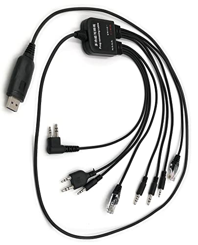 Fumei 8 in 1 Computer USB Programming Cable Compatible with Kenwood Motorola Yaesu Vertex Icom TYT HYT Handheld Radio and Mobile Radio