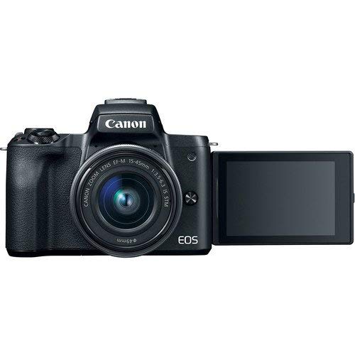 Canon EOS M50 Mirrorless Digital Camera (Black) Bundle w/Canon EF-M 15-45mm is STM & Tamron 70-300mm Di LD Lenses + Auto (EF/EF-S to EF-M) Mount Adapter + Basic Camera Kit (Renewed)