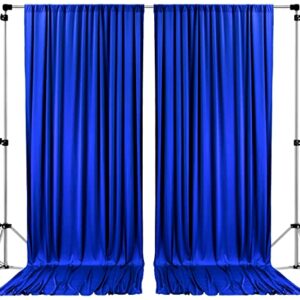 AK TRADING CO. 10 feet x 10 feet Polyester Backdrop Drapes Curtains Panels with Rod Pockets - Wedding Ceremony Party Home Window Decorations - Royal Blue (DRAPE-5x10-ROYAL)