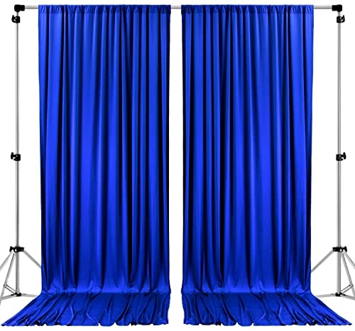 AK TRADING CO. 10 feet x 10 feet Polyester Backdrop Drapes Curtains Panels with Rod Pockets - Wedding Ceremony Party Home Window Decorations - Royal Blue (DRAPE-5x10-ROYAL)